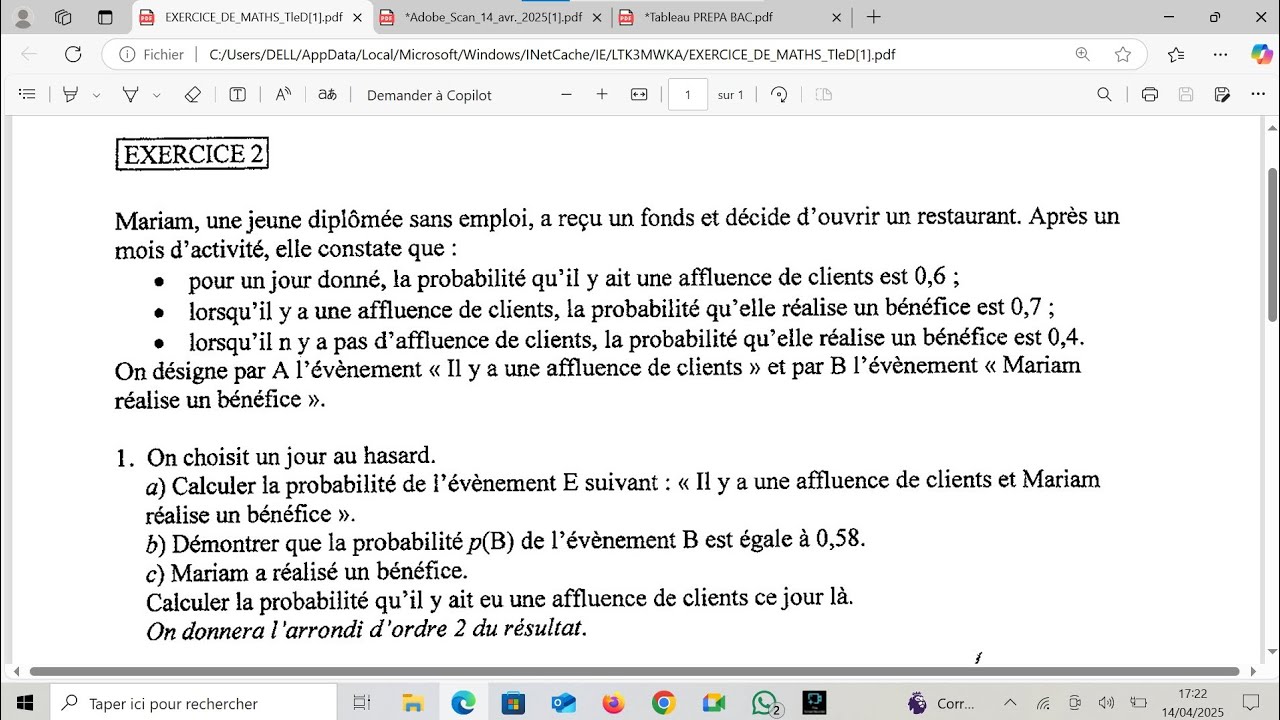 EXERCICE DE PROBABILITE TYPE BAC 2025 - YouTube