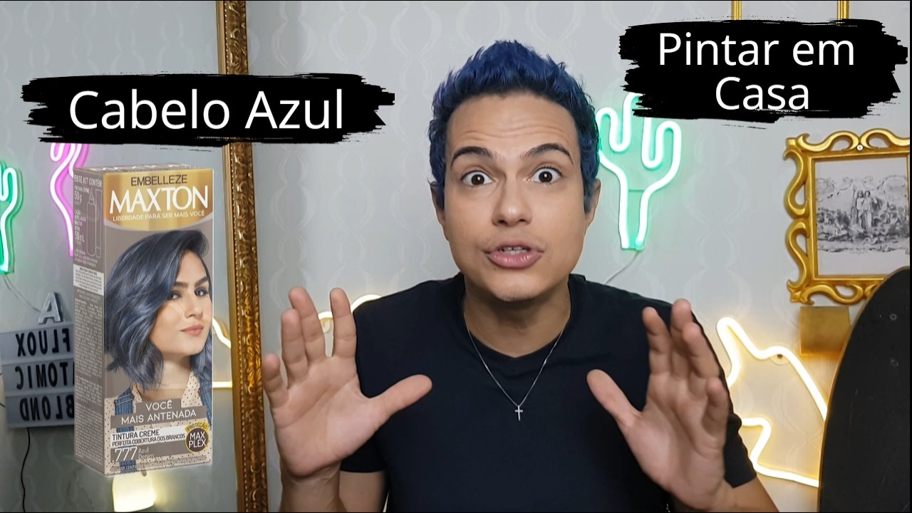 Tintura Maxton 777( azul Denim ) - pintando o cabelo de azul com tinta ...