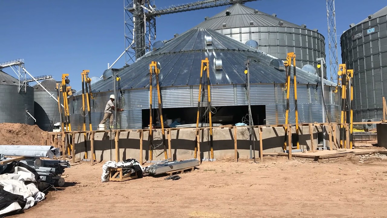 ARMADO DE SILO DE ALMACENAJE DE GRANOS DE GRAN CAPACIDAD MARCA HB ...