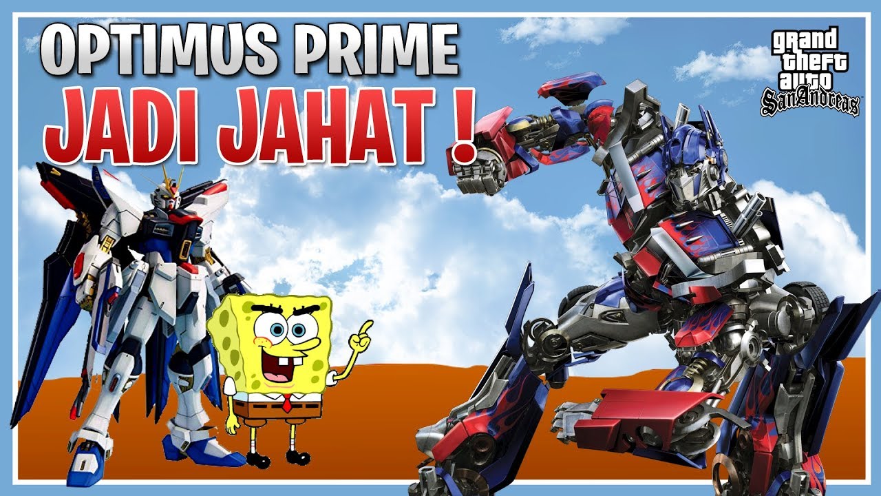 SPONGEBOB BERUBAH JADI GUNDAM MELAWAN ROBOT OPTIMUS PRIME TRANSFORMERS ...