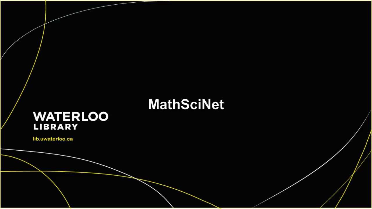 MathSciNet - YouTube