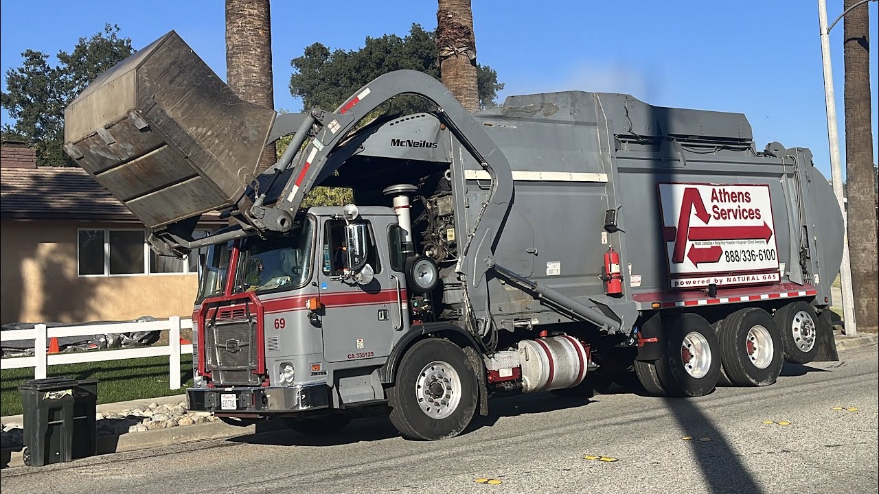 Athens Services Manual Trash Collection in Glendora, Truck 69 11/16 ...