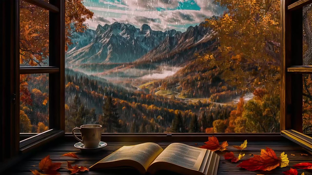Autumn Calm: Cozy Fireplace, Gentle Rain, and Serene Window Views for ...