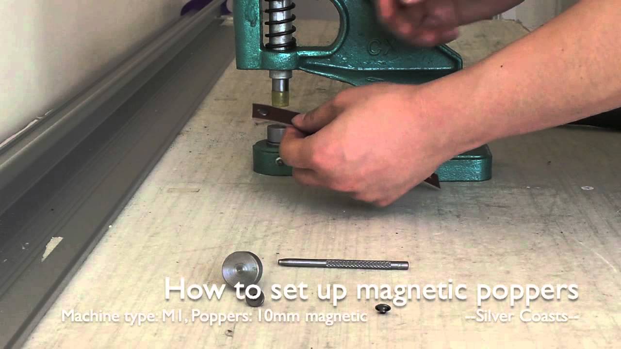 How to use portable machine to set up 10mm magnetic poppers (M1) - YouTube