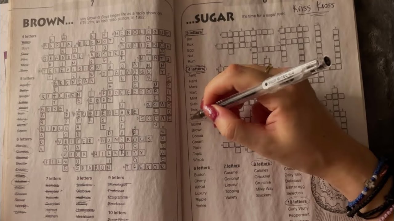 ASMR 😴 - Relaxing Kriss Kross Puzzle - Clicky Whispers - YouTube