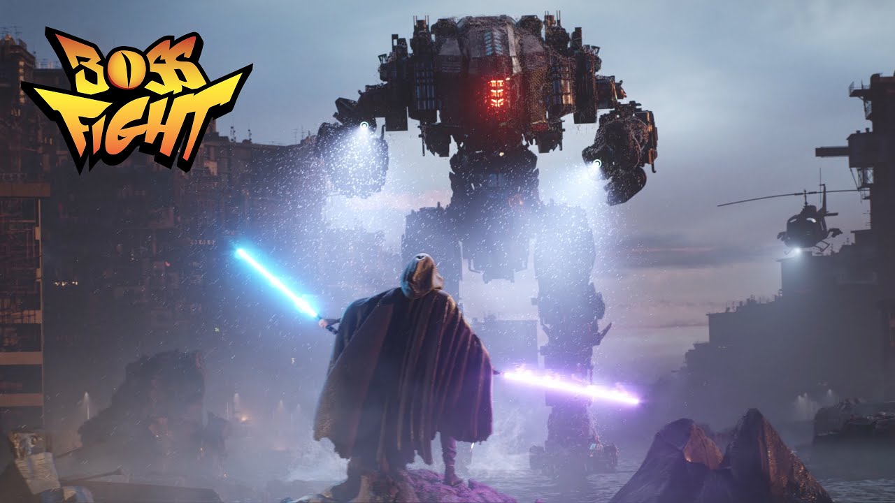 Boss Fight 3D Challenge | Breakdown | Jedi vs Mech - YouTube