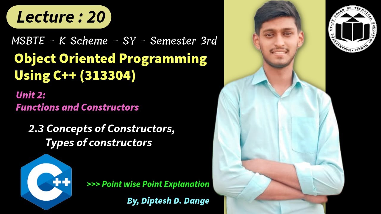 2.3 Constructors, Types of Constructors | MSBTE K Scheme | 313304 ...