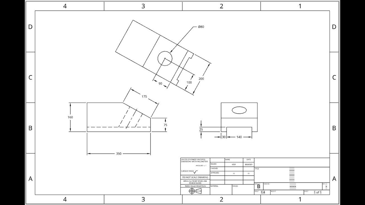 การทำภาพช่วย auxiliary view ด้วยโปรแกรม onshape พร้อมคำอธิบาย - YouTube