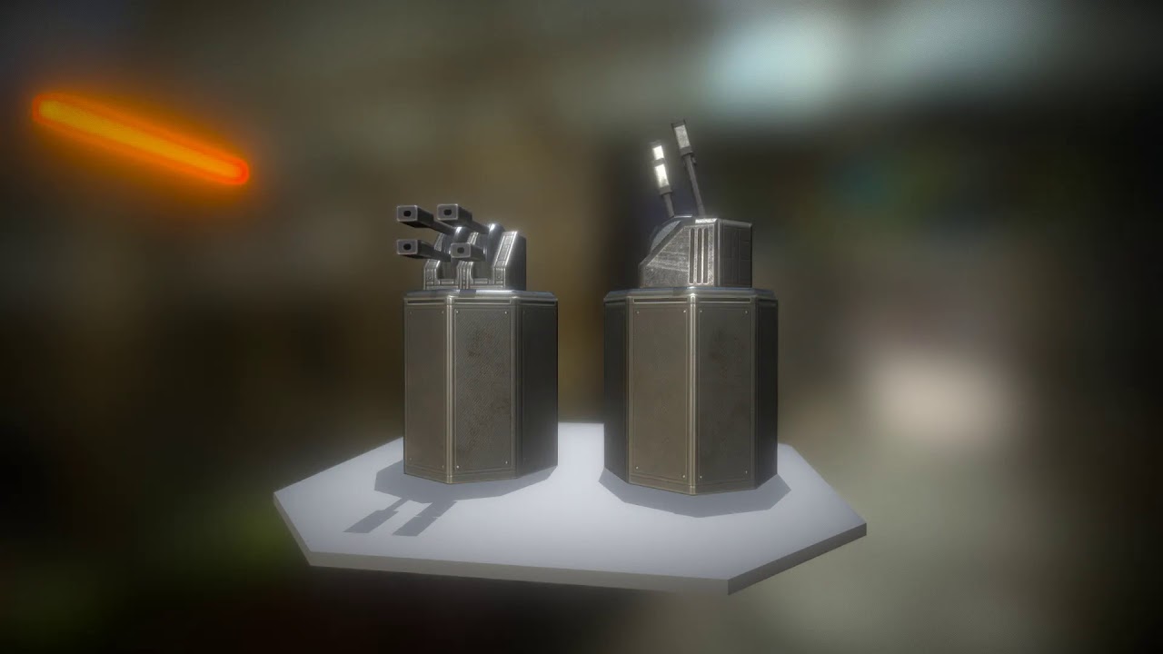 Low Poly Laser Gun Towers - Perspective 4 - YouTube
