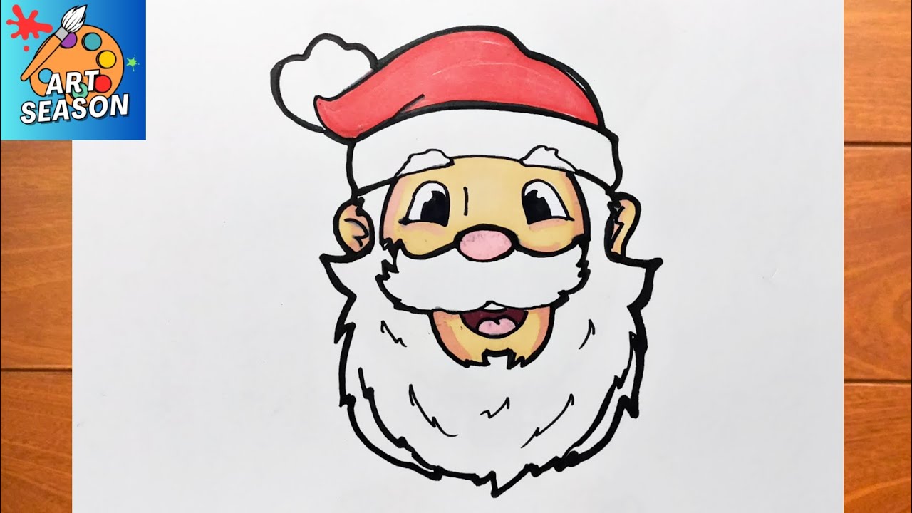 How to Draw Santa Claus Face Step by Step - YouTube