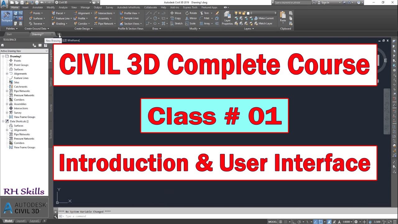 Civil 3D Introduction and User Interface - Class 1 | Autocad - YouTube