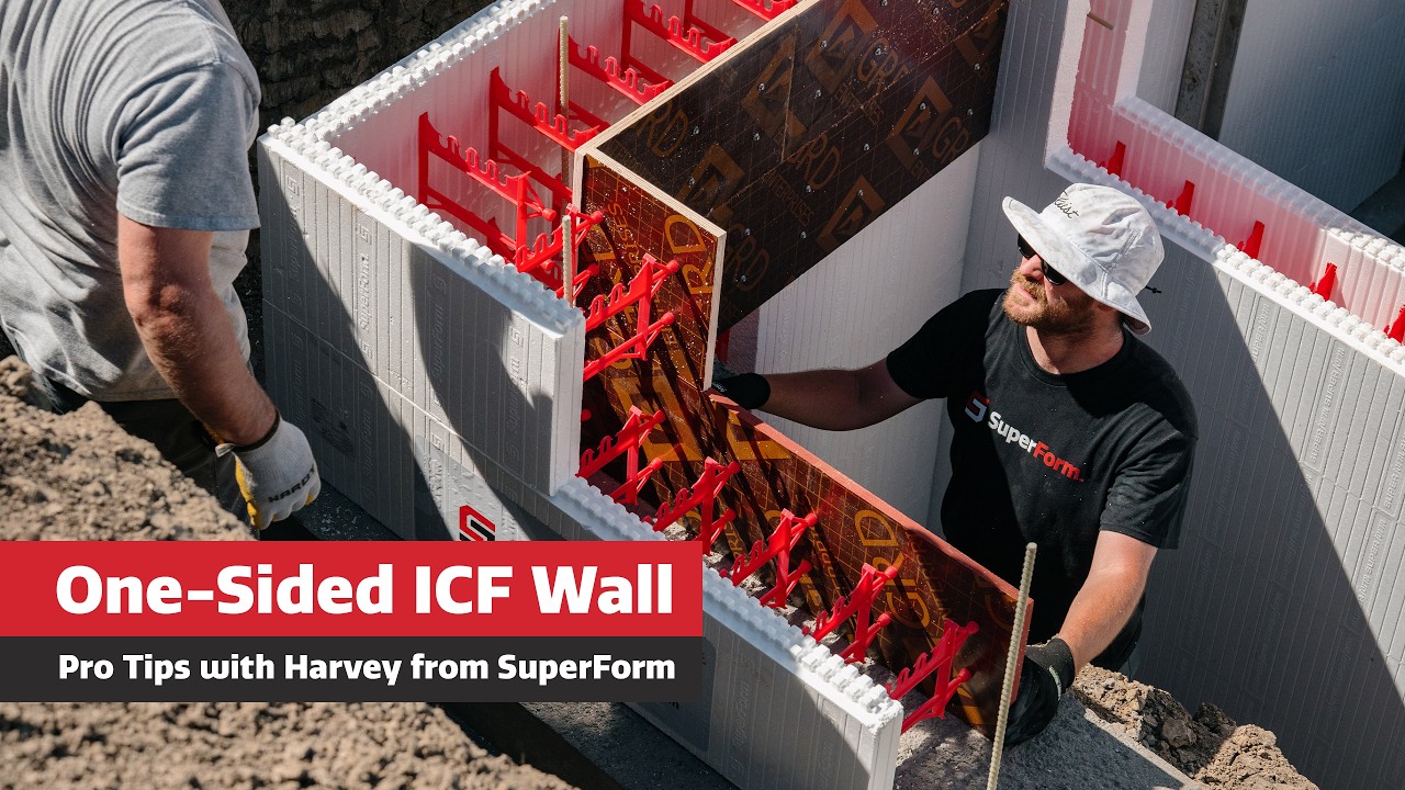 One-Sided ICF Wall | Pro Tips with Harvey from SuperForm - YouTube