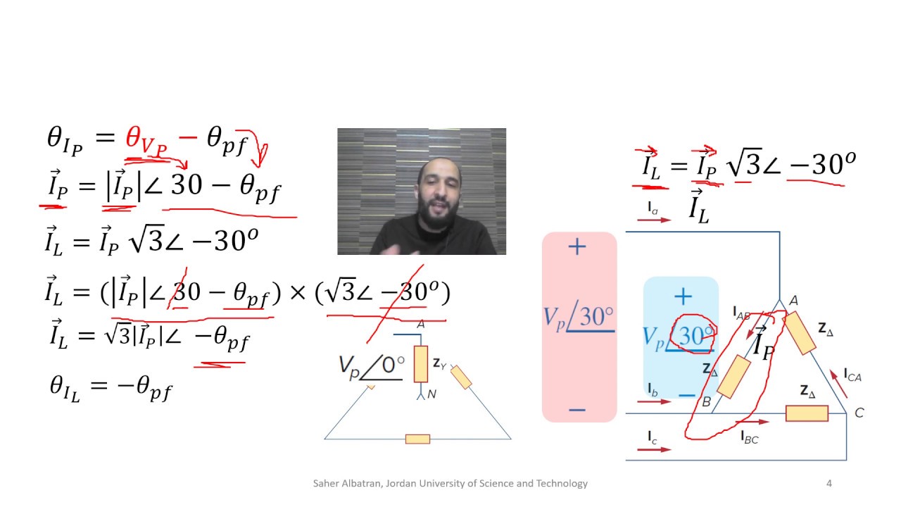 30. Power in a Balanced three-phase System (3): Line Current - YouTube