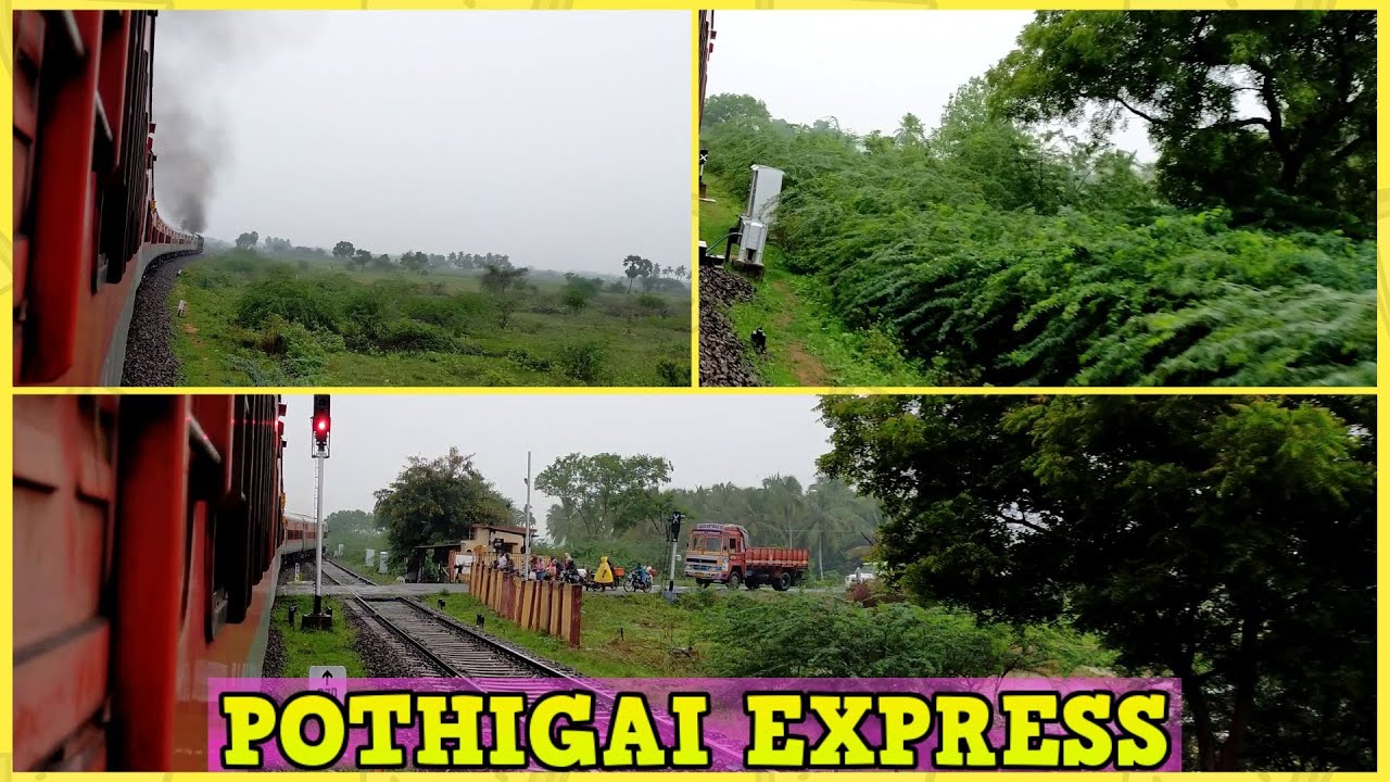 RAIN+LHB+WDG3A🤩🤩 | Pothigai Super Fast Express | Indian Railways ...