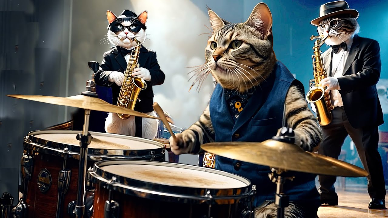 Cool Cats Jammin'! A Hilarious Dixieland Jazz Band of Feline Fun! # ...