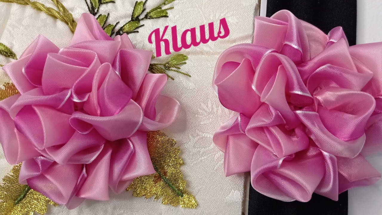 # 156 ROSA DE ORGANZA SATINADA (RIBBON FLOWERS / HOW TO MAKE FLOWERS ...