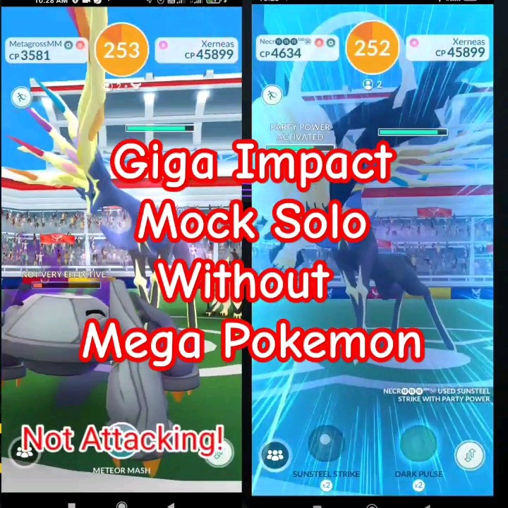 Pokemon Go Xerneas Mock Solo, Giga Impact, No Mega, Party Power # ...