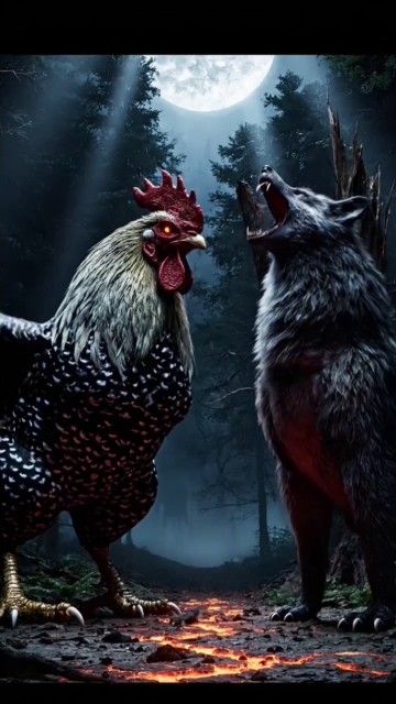 🔥 “GIANT ROOSTER vs DEMON FOX 💥 The Ultimate Jungle Battle!” 🐓🦊#ai # ...