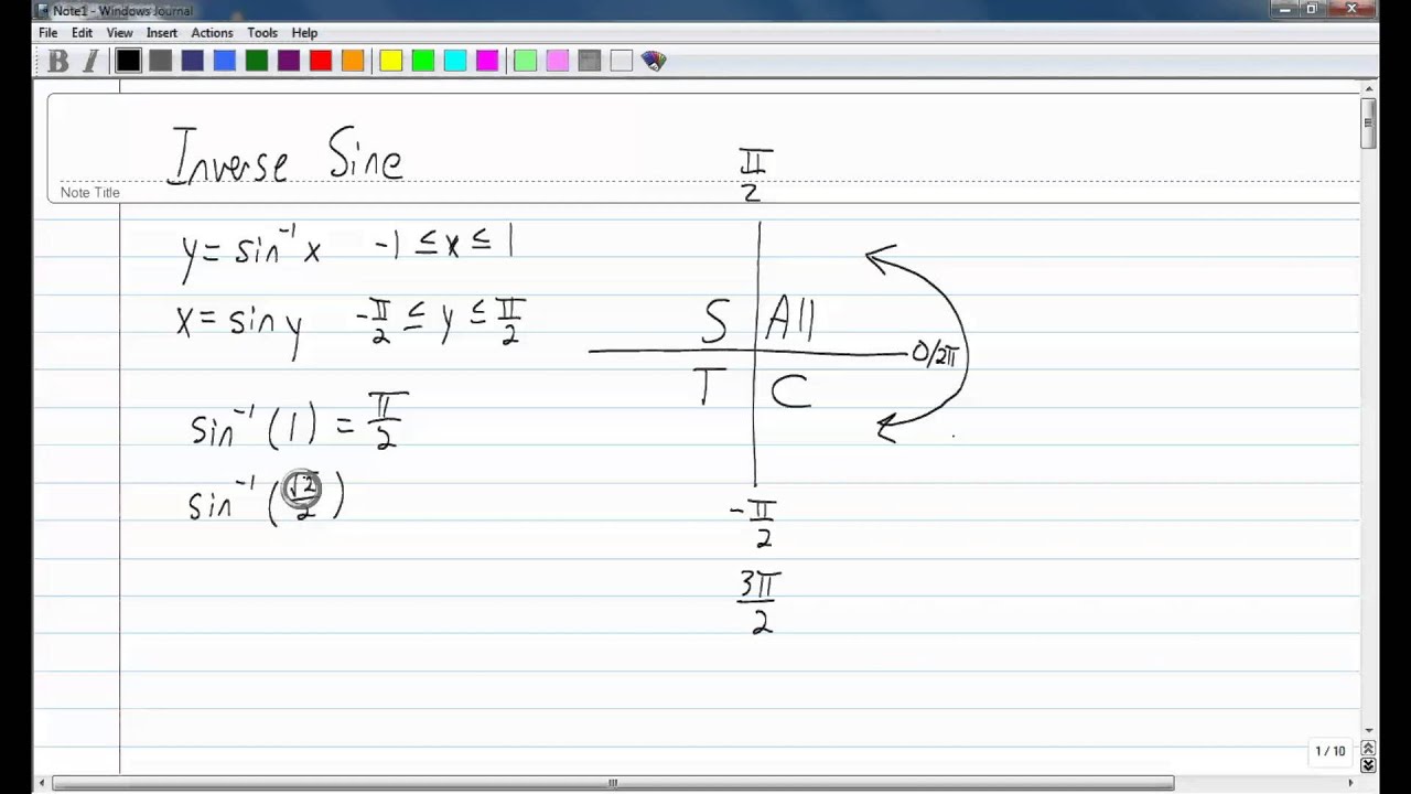 Inverse Sine - YouTube