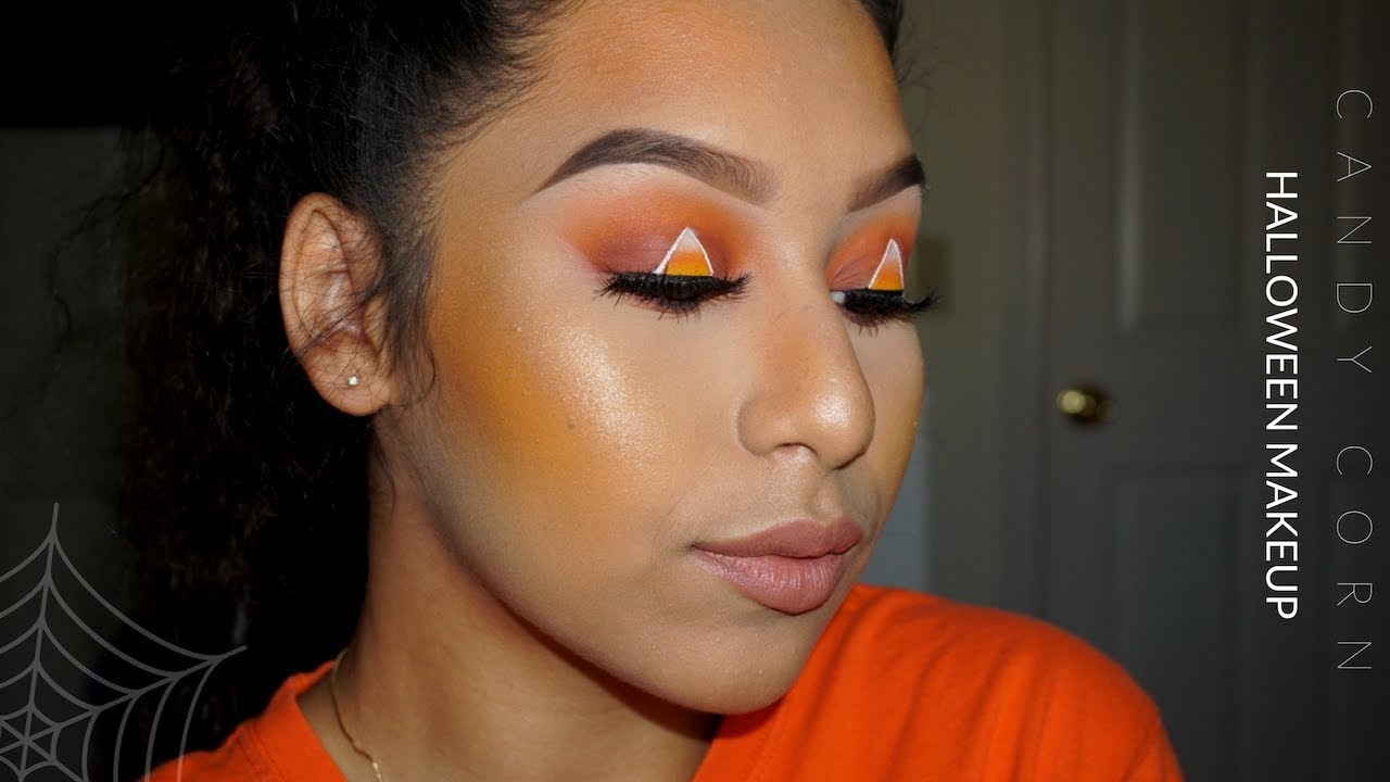 Cute Candy Corn Halloween Makeup 🍬 - YouTube