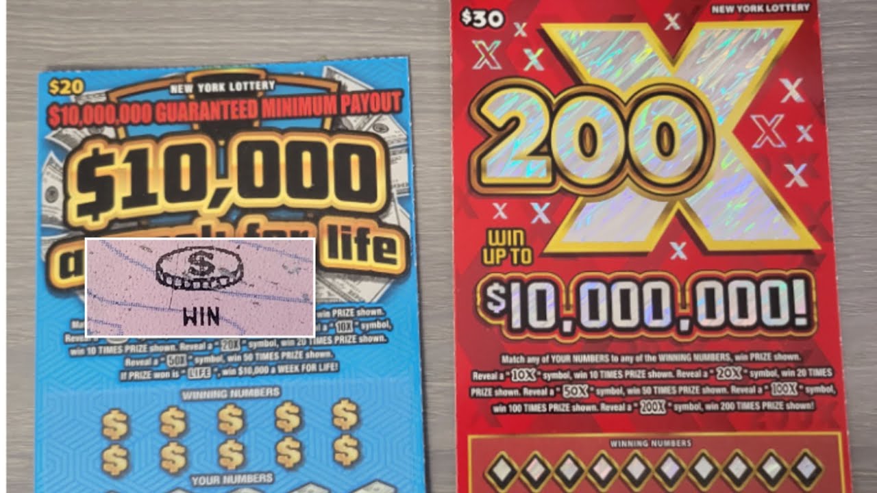 NY scratch off 200X and $10,000 a week for life - YouTube