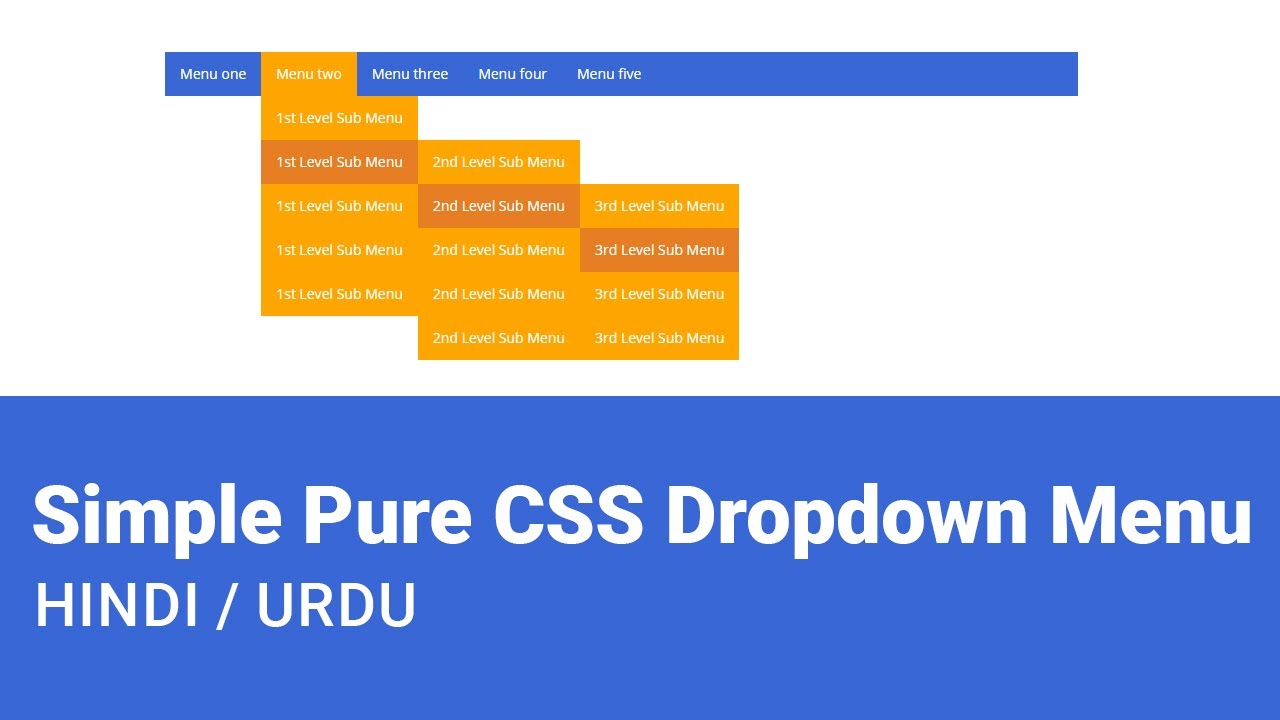 Simple Pure CSS Dropdown Menu - YouTube