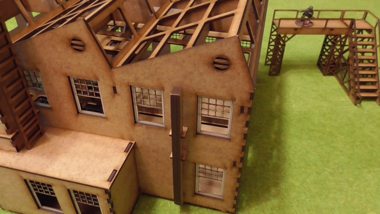 Bolt Action - Building - Large Factory - Sarissa Precision Ltd - YouTube