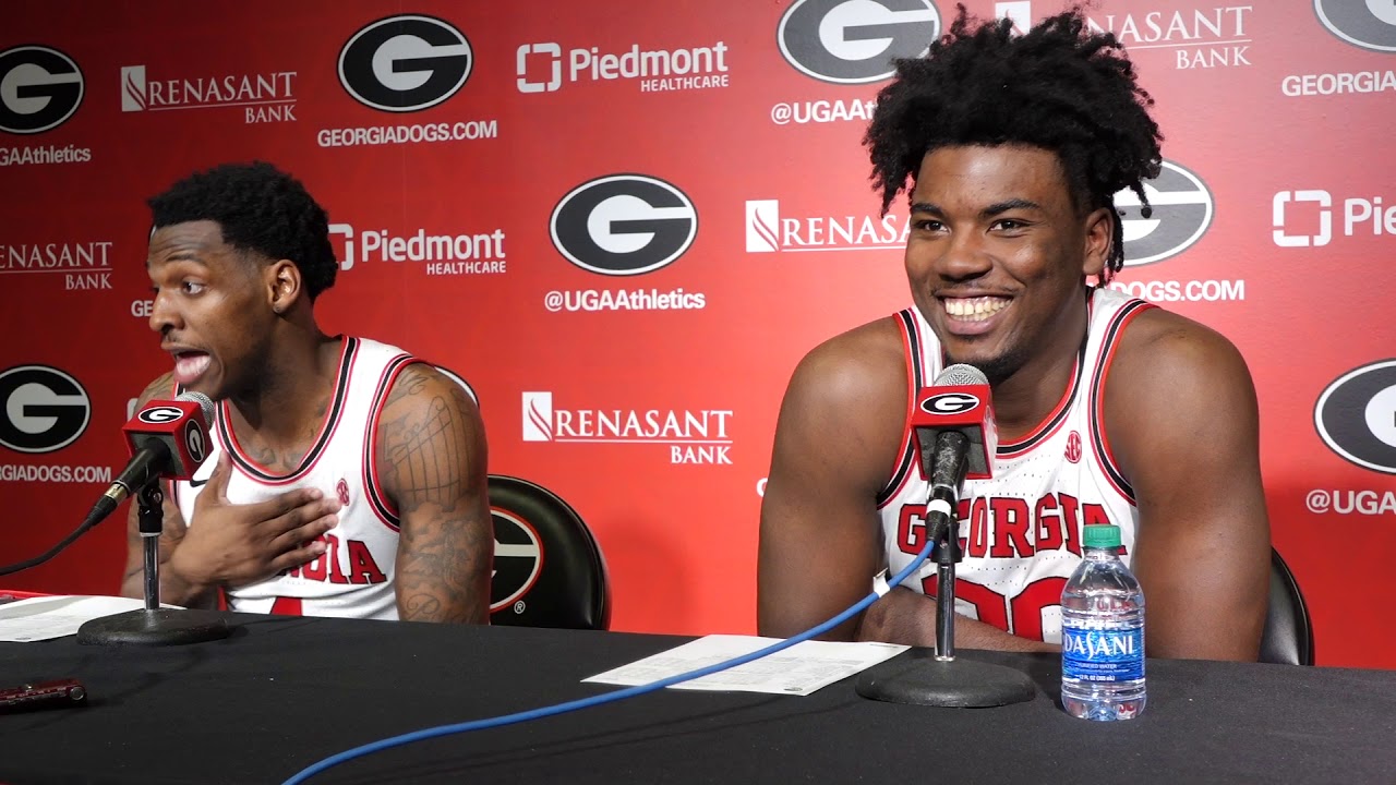 MBB: Tyree Crump and Rayshaun Hammonds Georgia vs. Arkansas Postgame ...
