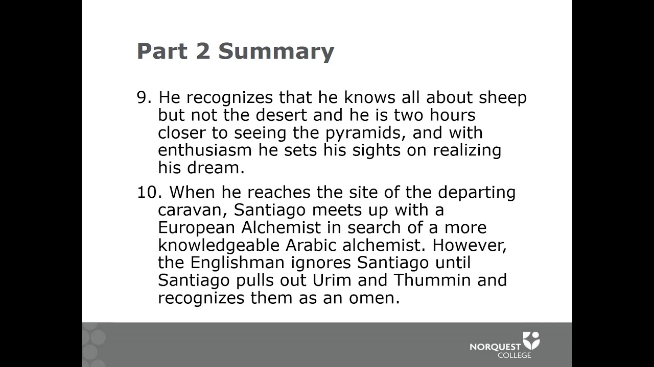 ELA 10-1- The Alchemist Part 2 Video - YouTube