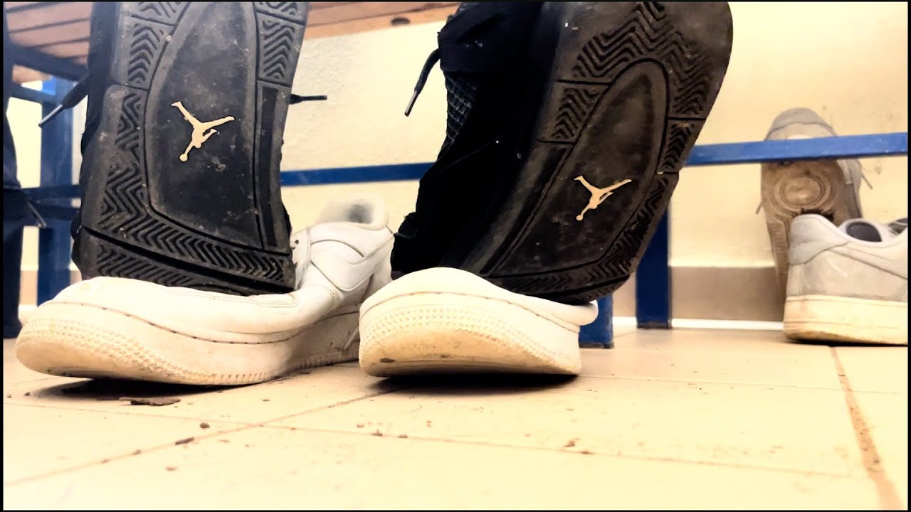 Crush my Nike AF1 with Jordan 4 - YouTube