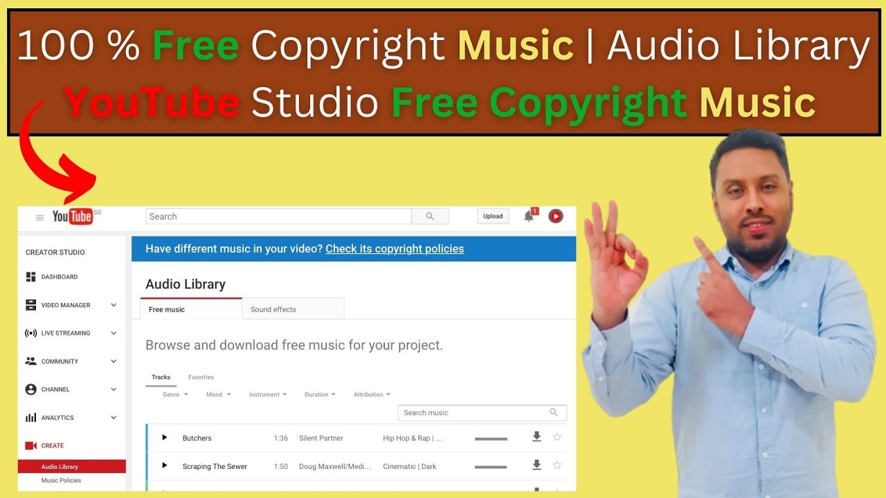 100 % Free Copyright Music | Audio Library YouTube Studio Free ...