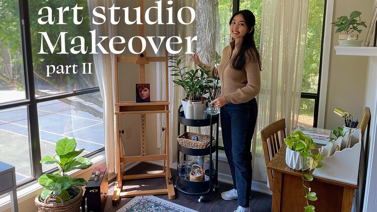 dreamy art studio makeover🌿 thrift shopping, antique store + aesthetic ...