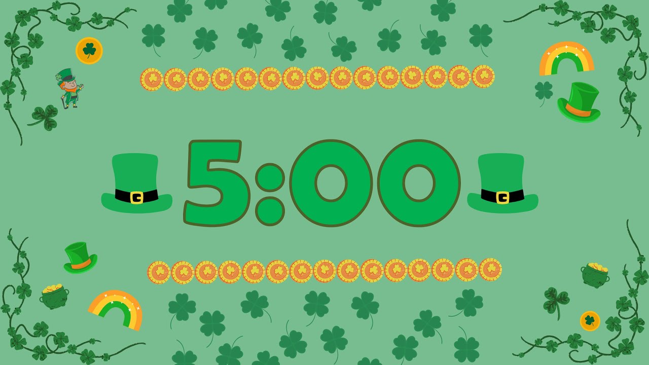 5 Minute St. Patrick's Day Countdown Timer (For the Classroom and ...