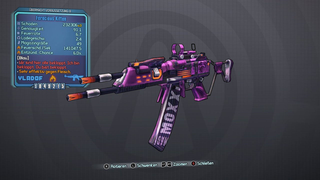Borderlands 2 - Vladof Assault Rifles: Kitten - YouTube
