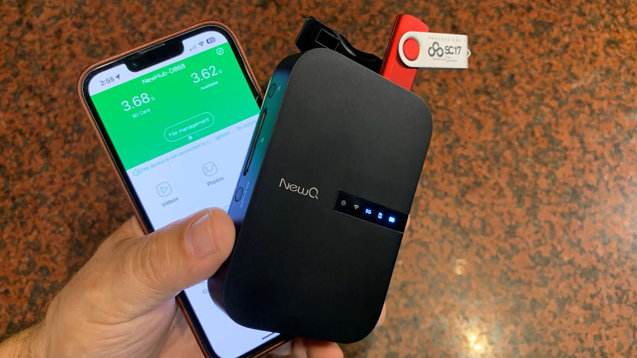 NewQ FileHub Wifi Extender, SD Reader, and Phone Charger! - YouTube