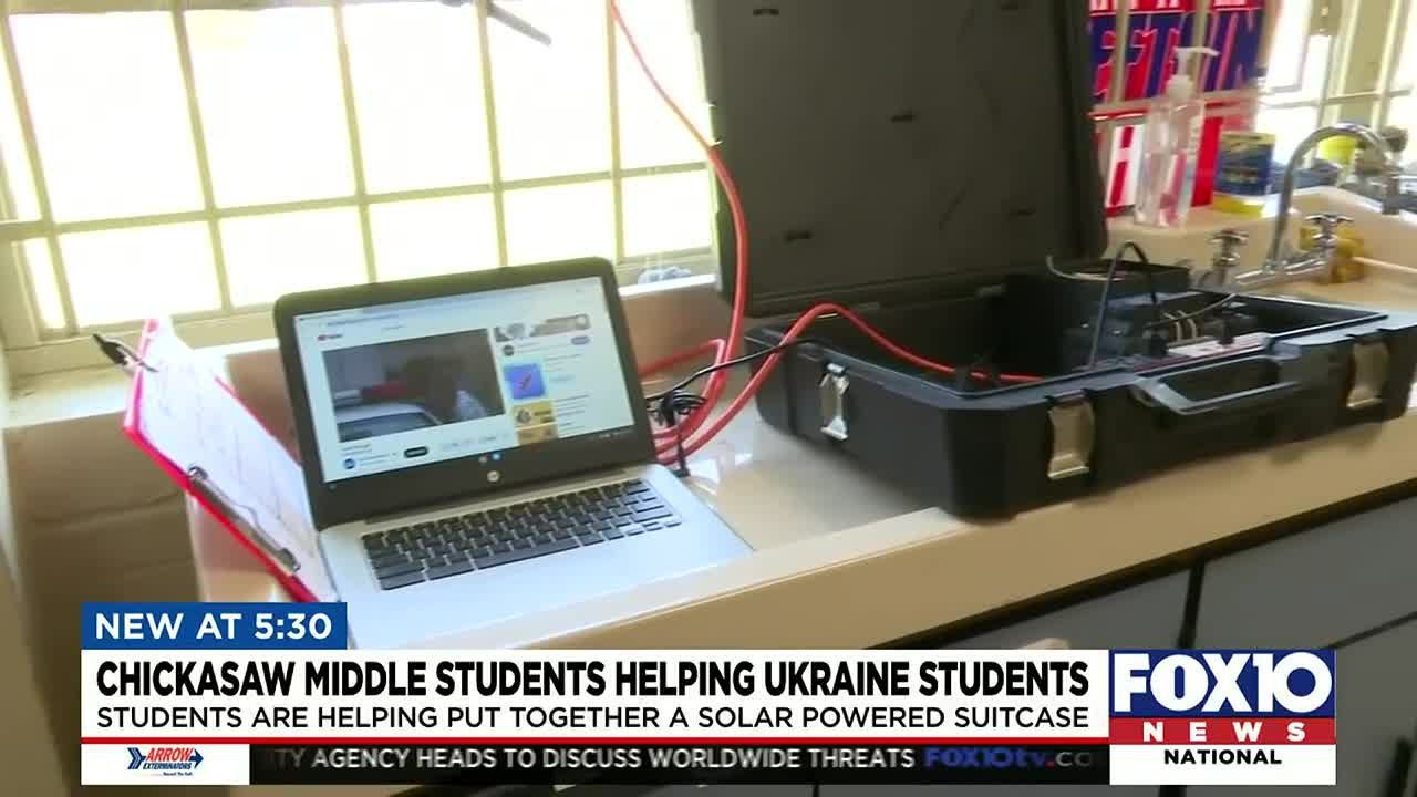 Chickasaw middle school students helping Ukraine students - YouTube