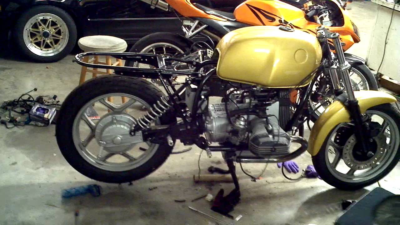 Bmw r80 cafe project first start up - YouTube