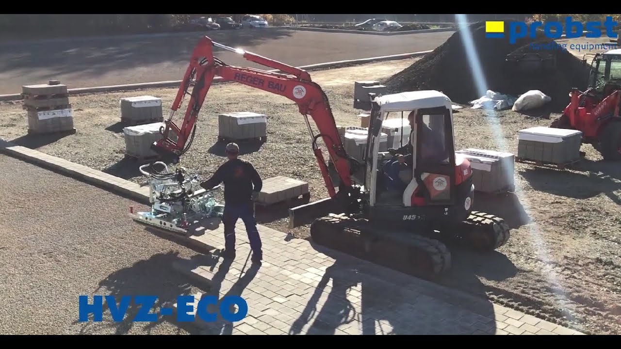 유압식 보도블럭 설치 클램프_프롭스트 HVZ-ECO - YouTube