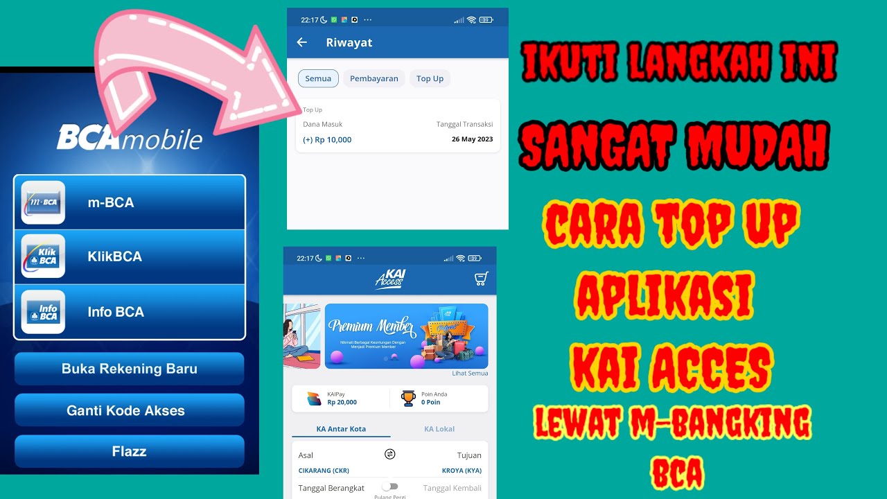 TUTORIAL!! CARA TOP UP AKUN KAI LEWAT M-BANGKING BCA TERBARU 2023#tutorialyoutube #kai #banking ...