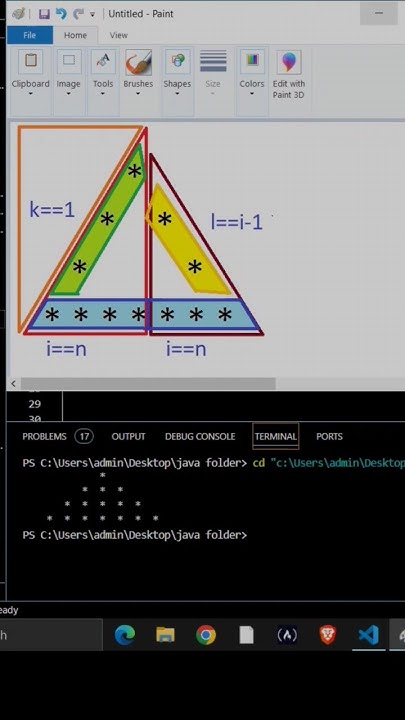how to print hollow triangle || patterns in java || empty triangle ...