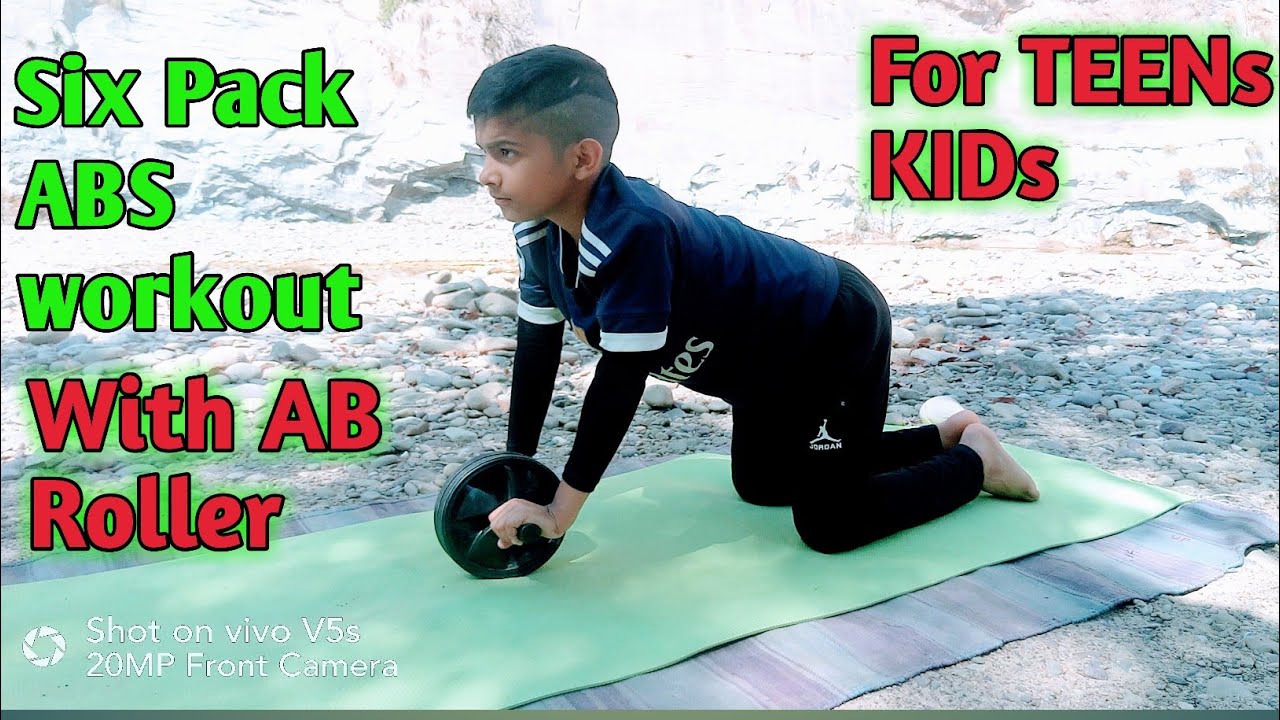 Six Pack ABs Workout With AB Roller For Teens| KIDS | AB Wheel ...