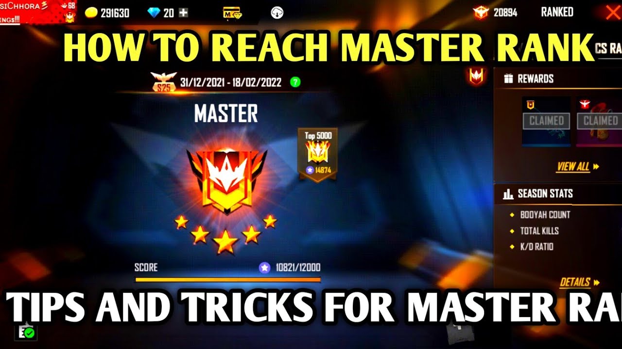 HOW TO REACH MASTER RANK IN FREEFIRE.MASTER RANK KITNE SCORE PE LAGTA ...