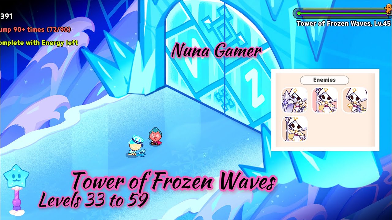 TOWER OF FROZEN WAVES Level 33 - 59 | Cookie Run Kingdom - YouTube
