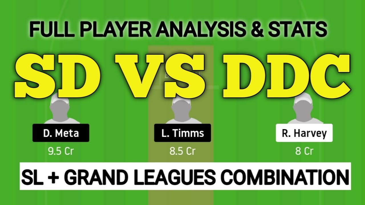 SD VS DDC DARWIN T20|| SD VS DDC DREAM 11 TEAM|| - YouTube