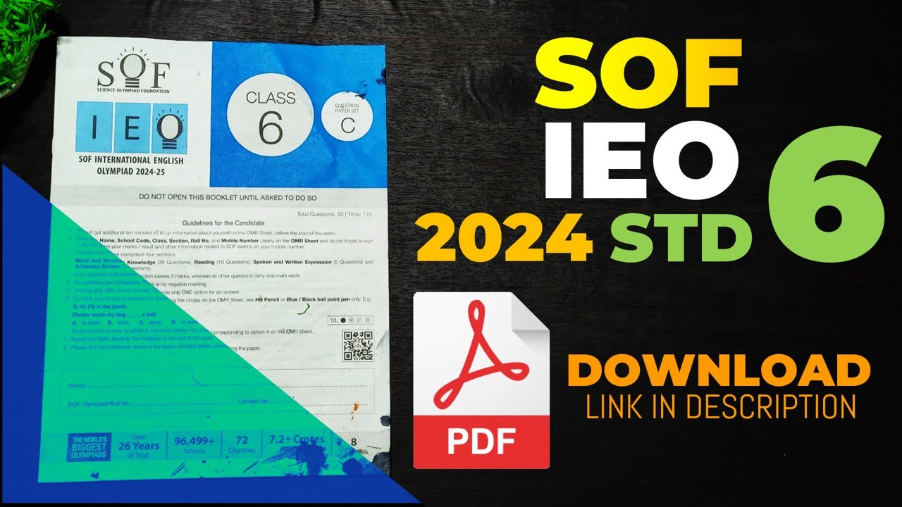 SOF IEO 2024 Class 6 Question Paper, Science Olympiad Foundation ...