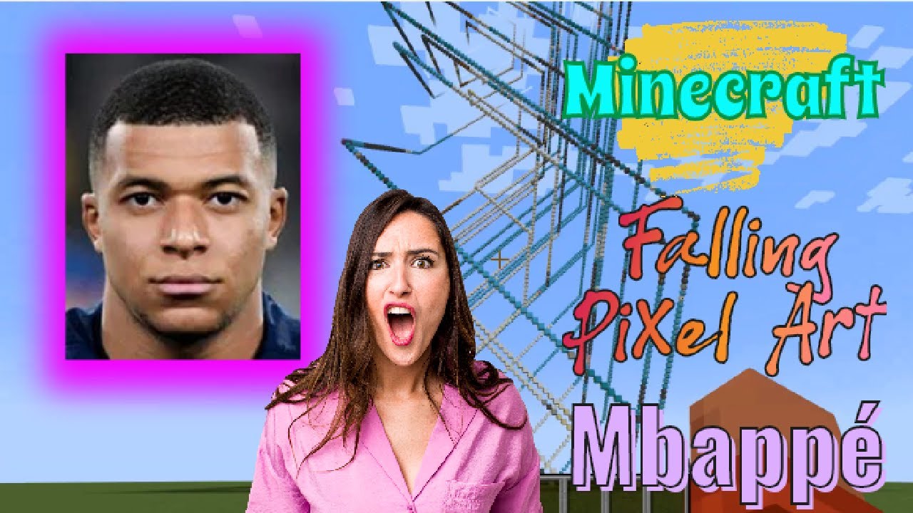 Minecraft Falling Pixel Art: 1 Kylian Mbappé - YouTube