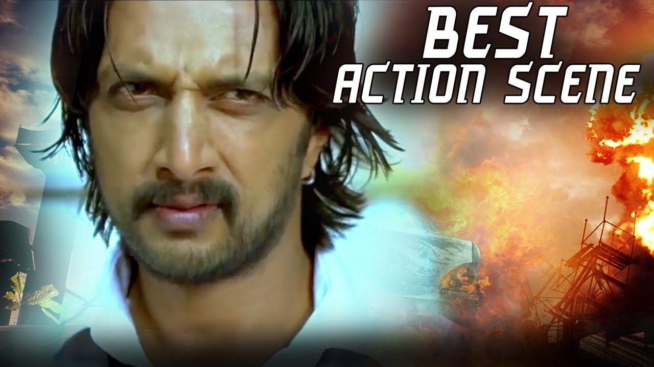 Sudeep's Best Action Scene | South Indian Hindi Dubbed Action Scenes ...