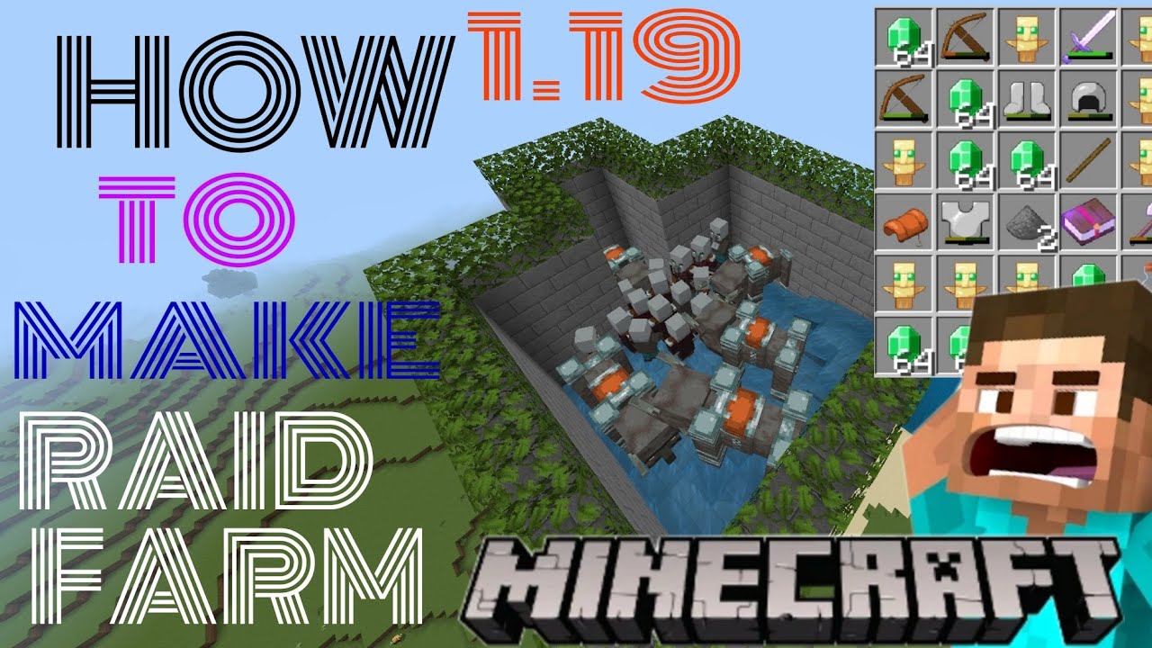HOW TO MAKE RAID FARM EASY WAY MINECRAFT POCKET EDITION 1.19 #minecraft ...