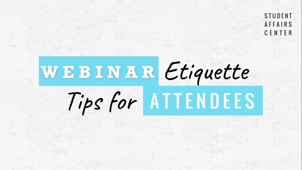 TIPS_Webinar_Etiquette - YouTube