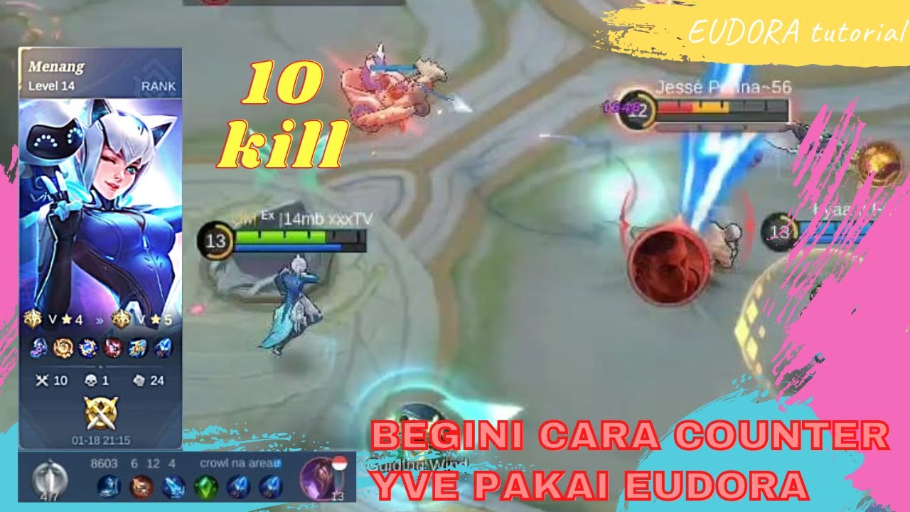 10 Kills!! 100% Brutal DMG Build Eudora One Shot Combo!! - How to ...